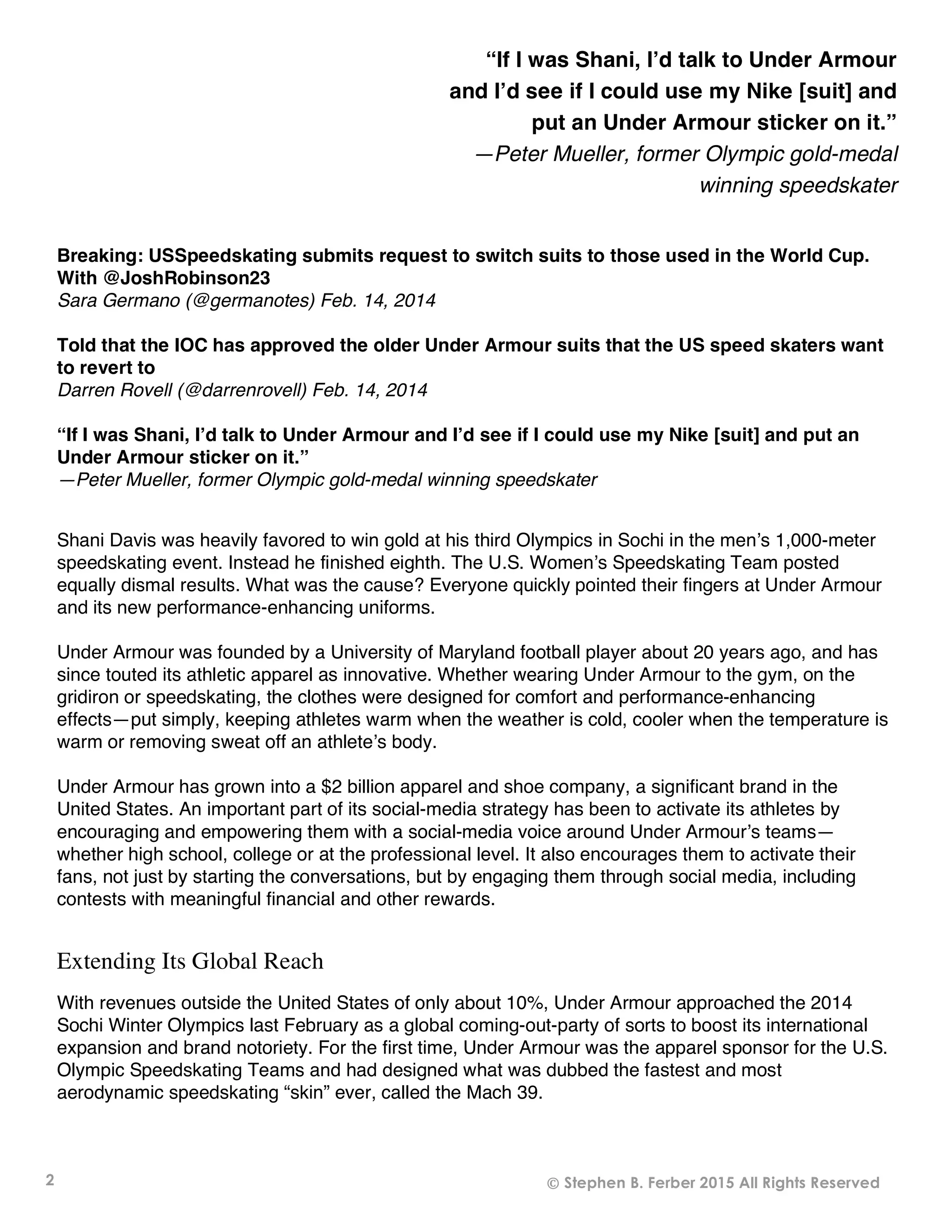 Under Armor Case Study | PDF