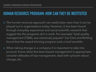 Under Armour:Human Resources | PDF