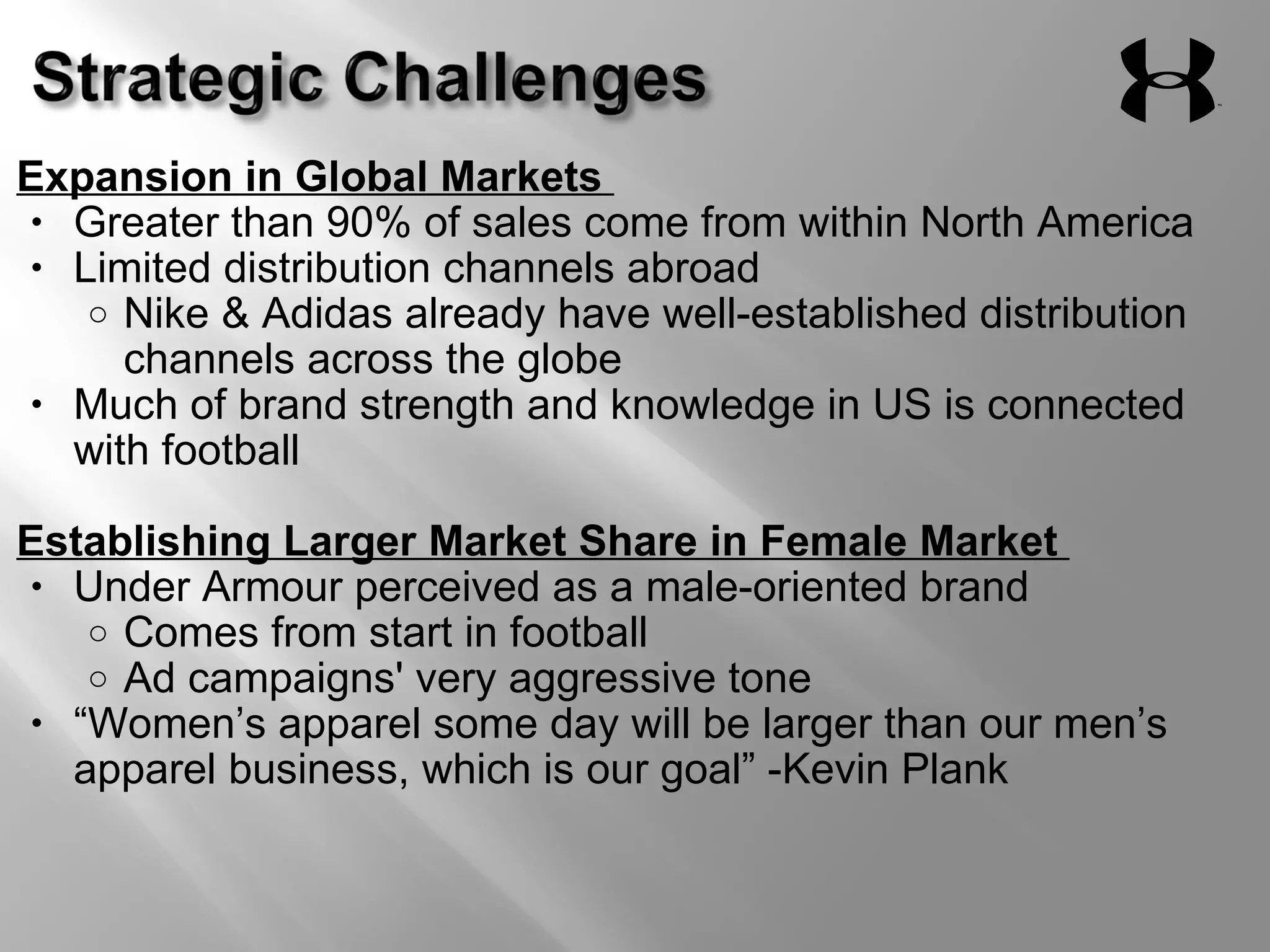 Under Armour Strategic Analysis & Recommendations | PPT