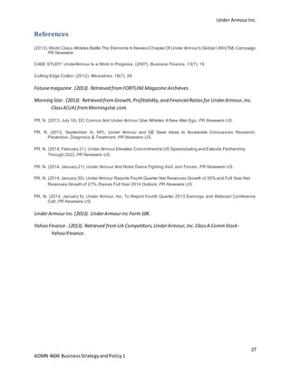 Under Armour Inc Strategic Outlook | DOCX