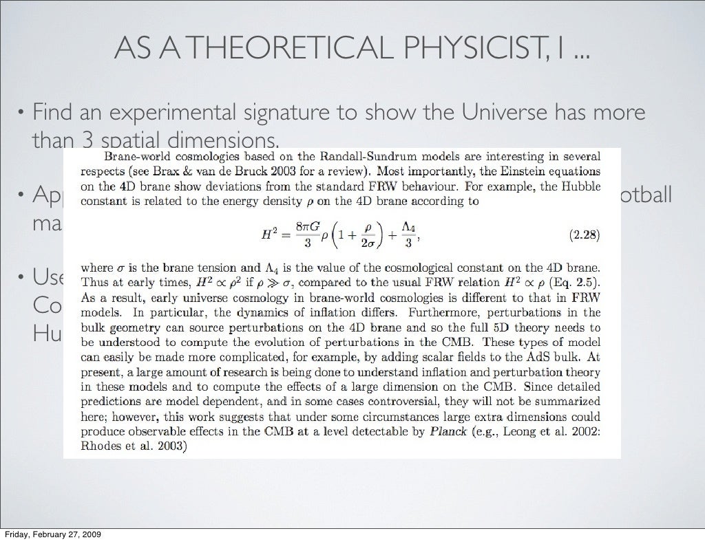 AS A THEORETICAL PHYSICIST, I