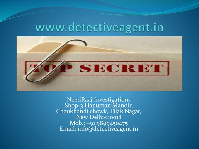 Undercover Detective Agents in Gurgaon | PPT