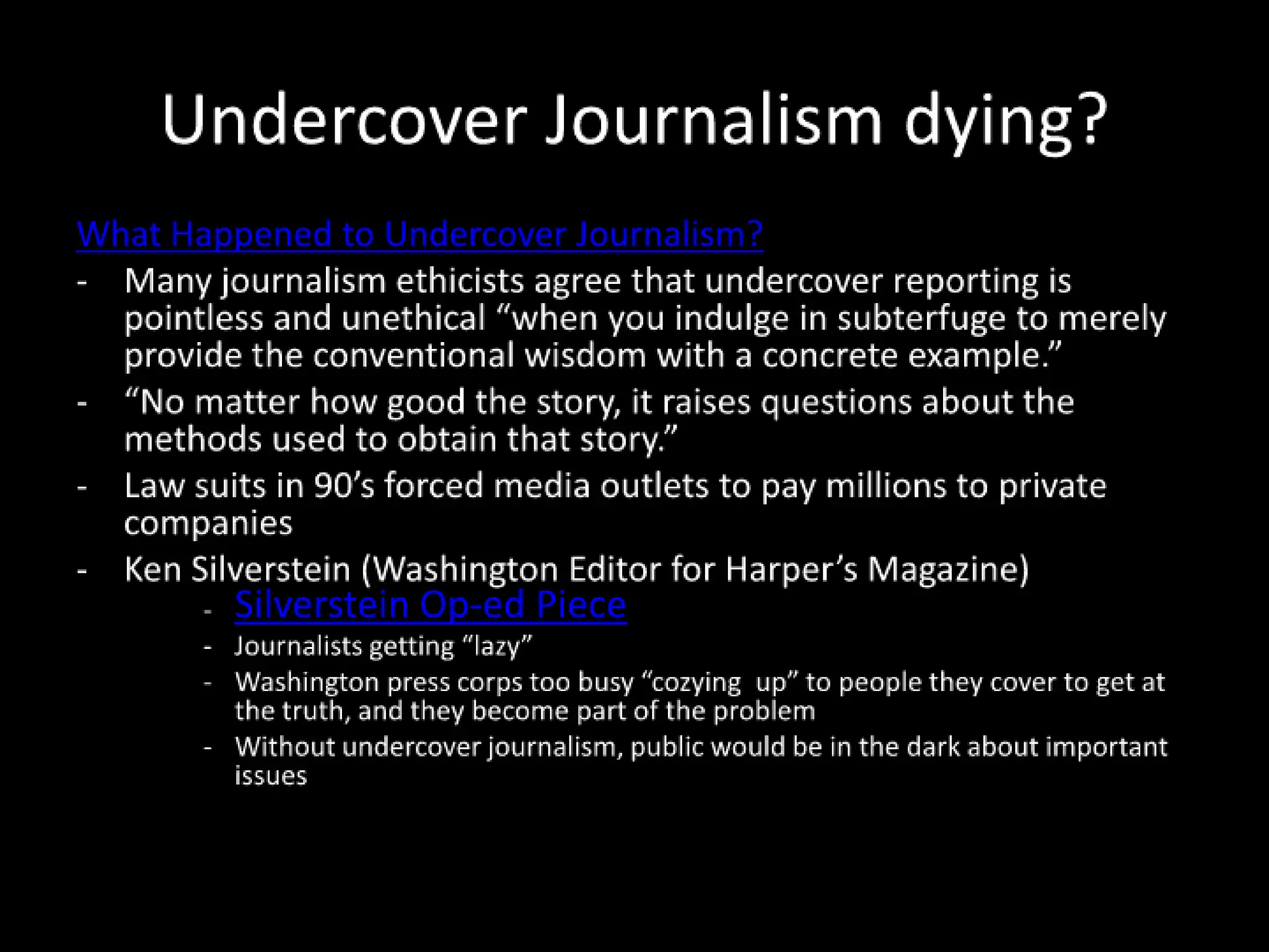 Undercover journalism | PDF