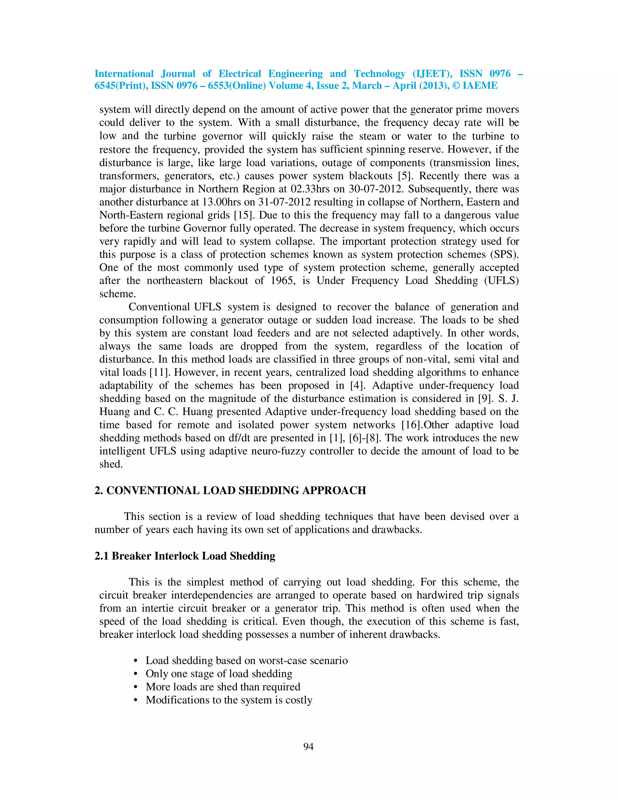 Under frequency load shedding for energy management using anfis case ...