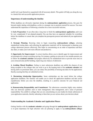 Undergraduate Application Timeline - Your Guide to a Smooth Process ...