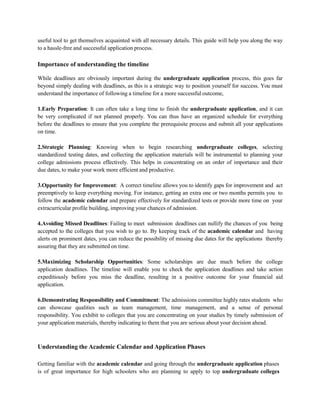 Undergraduate Application Timeline - Your Guide to a Smooth Process ...