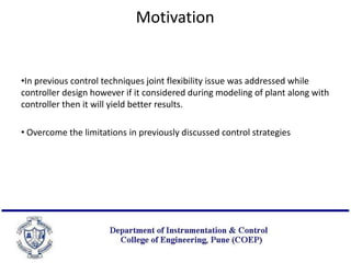Sliding Mode Controller for Robotic Flexible Arm Joint | PPTX | Robotics | Technology & Computing