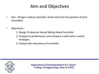 Sliding Mode Controller for Robotic Flexible Arm Joint | PPTX | Robotics | Technology & Computing