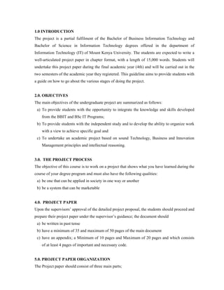 Undergraduate Project Paper Guidelines_1.pdf | Undergraduate Education ...