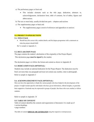 Undergraduate Project Paper Guidelines_1.pdf | Undergraduate Education ...