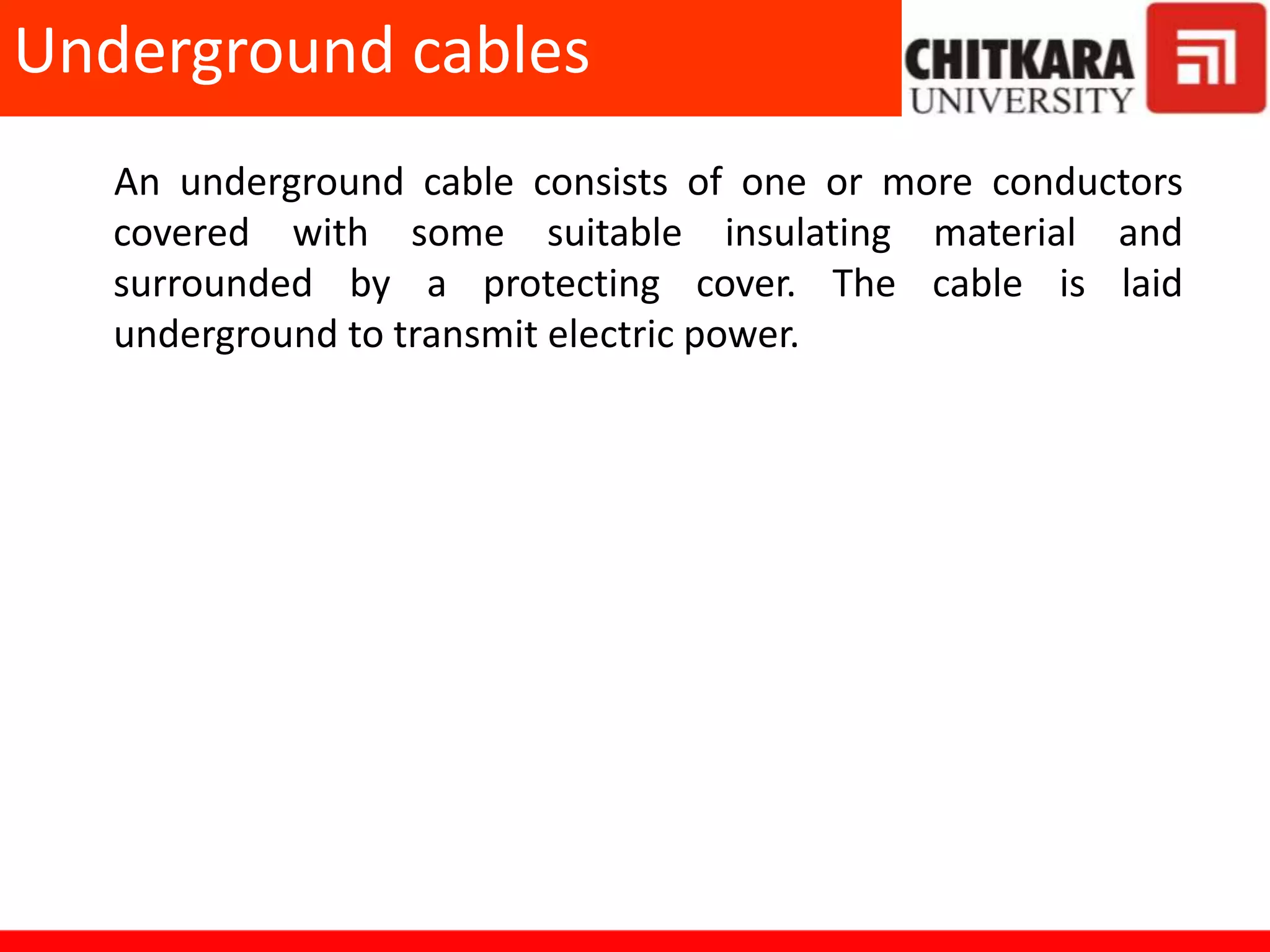 Underground cables | PPTX