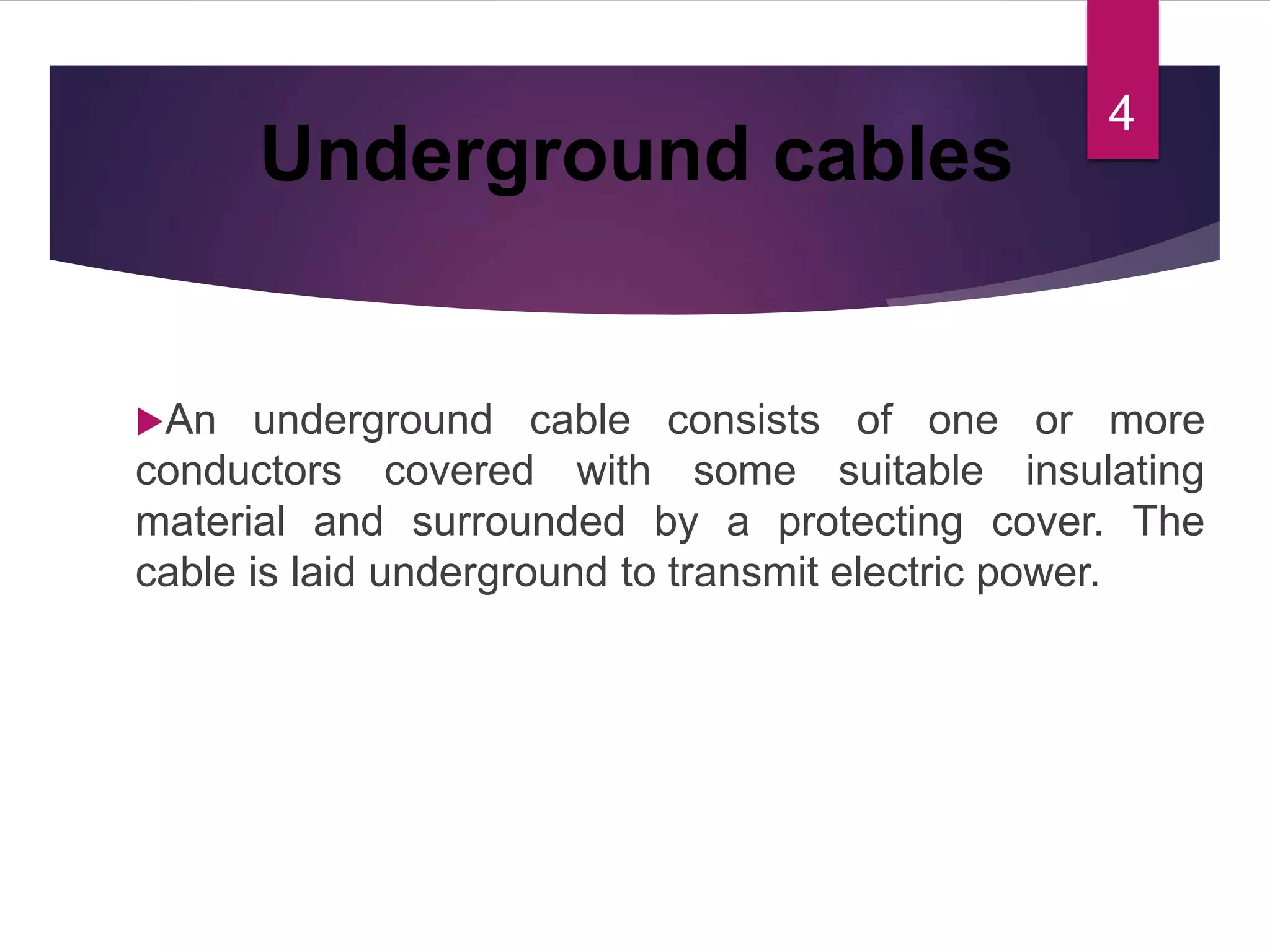 Underground cables | PPTX
