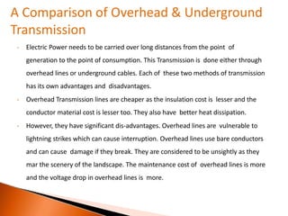 Underground cables vs overhead lines | PPTX
