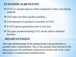 Underground coal gasification | PPTX