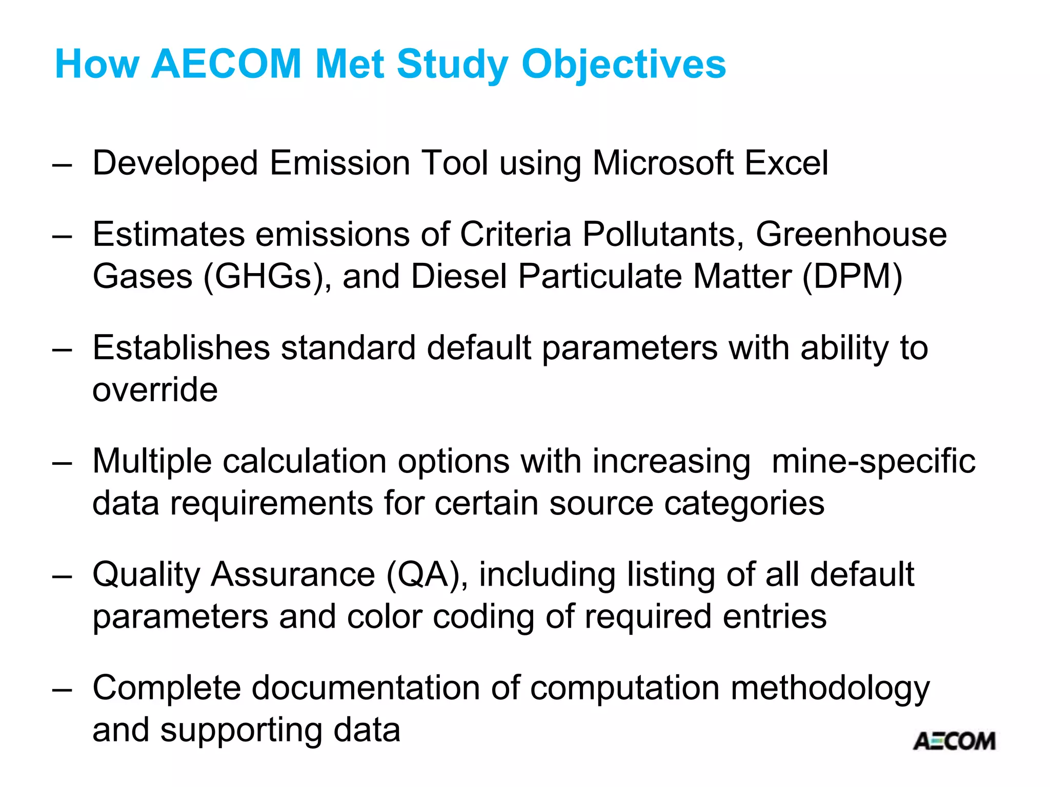 Underground Coal Mine Emission Inventory Tool | PPTX