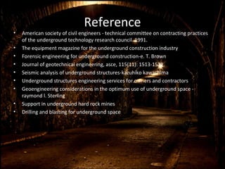 Underground construction Techniques civil final year seminar | PPT
