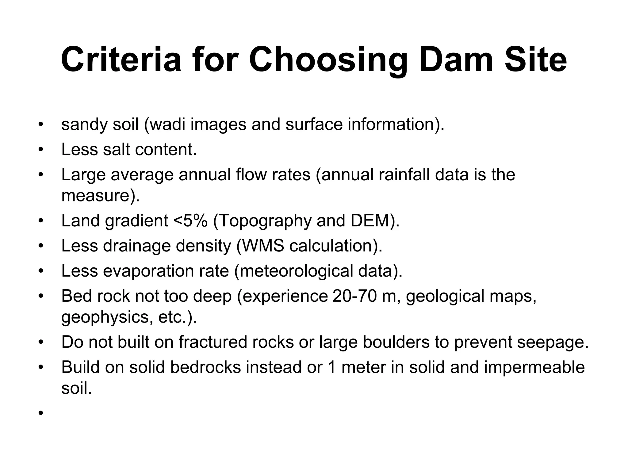 Under ground dams design | PPSX