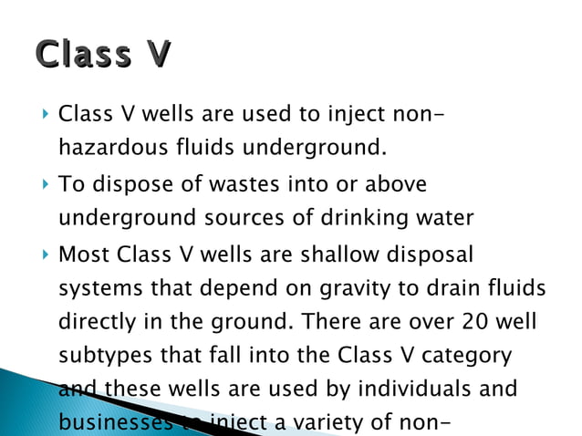 Underground Injection Control | PPT | Geology | Science