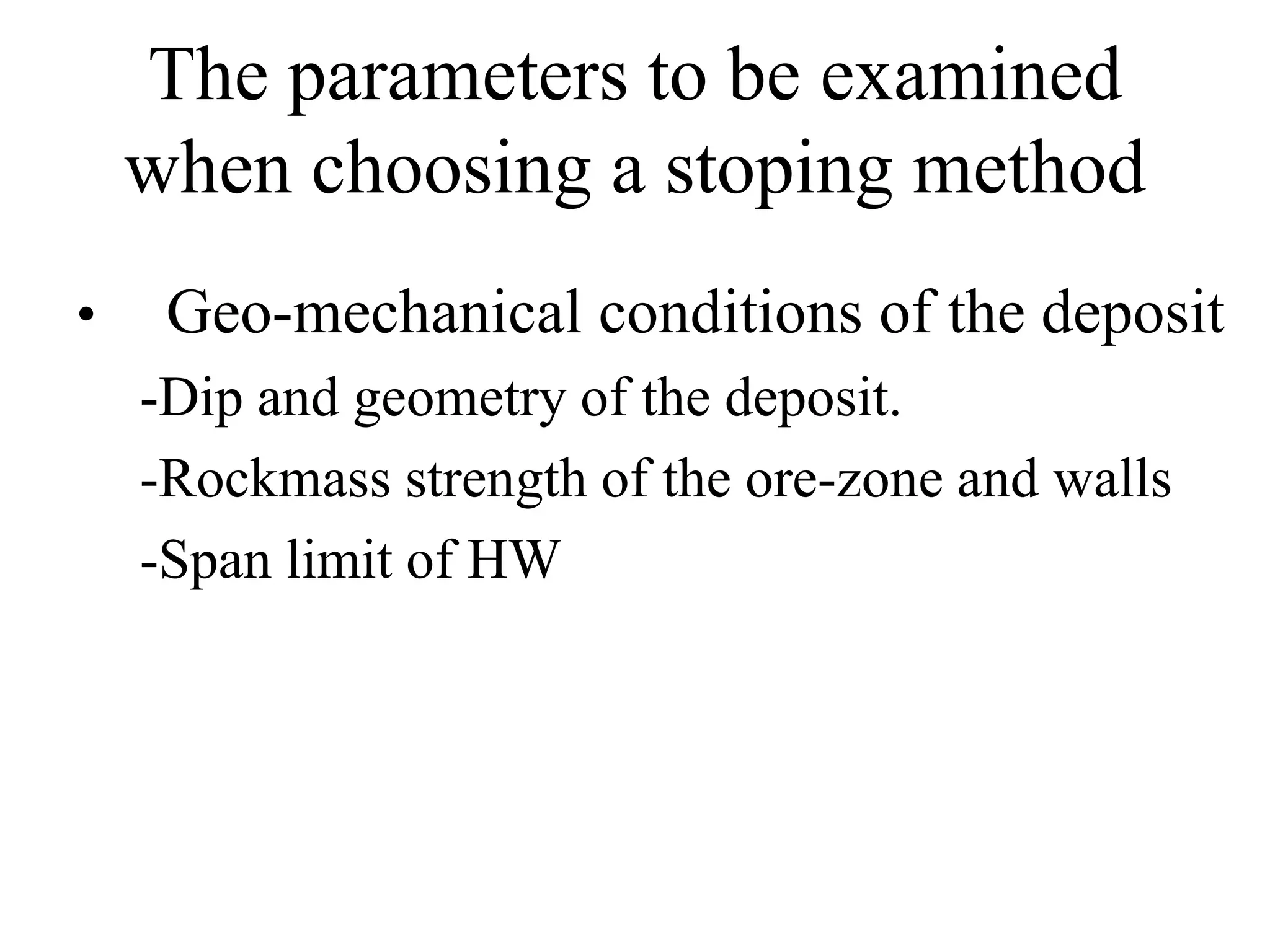 Underground metal mining methods | PPT