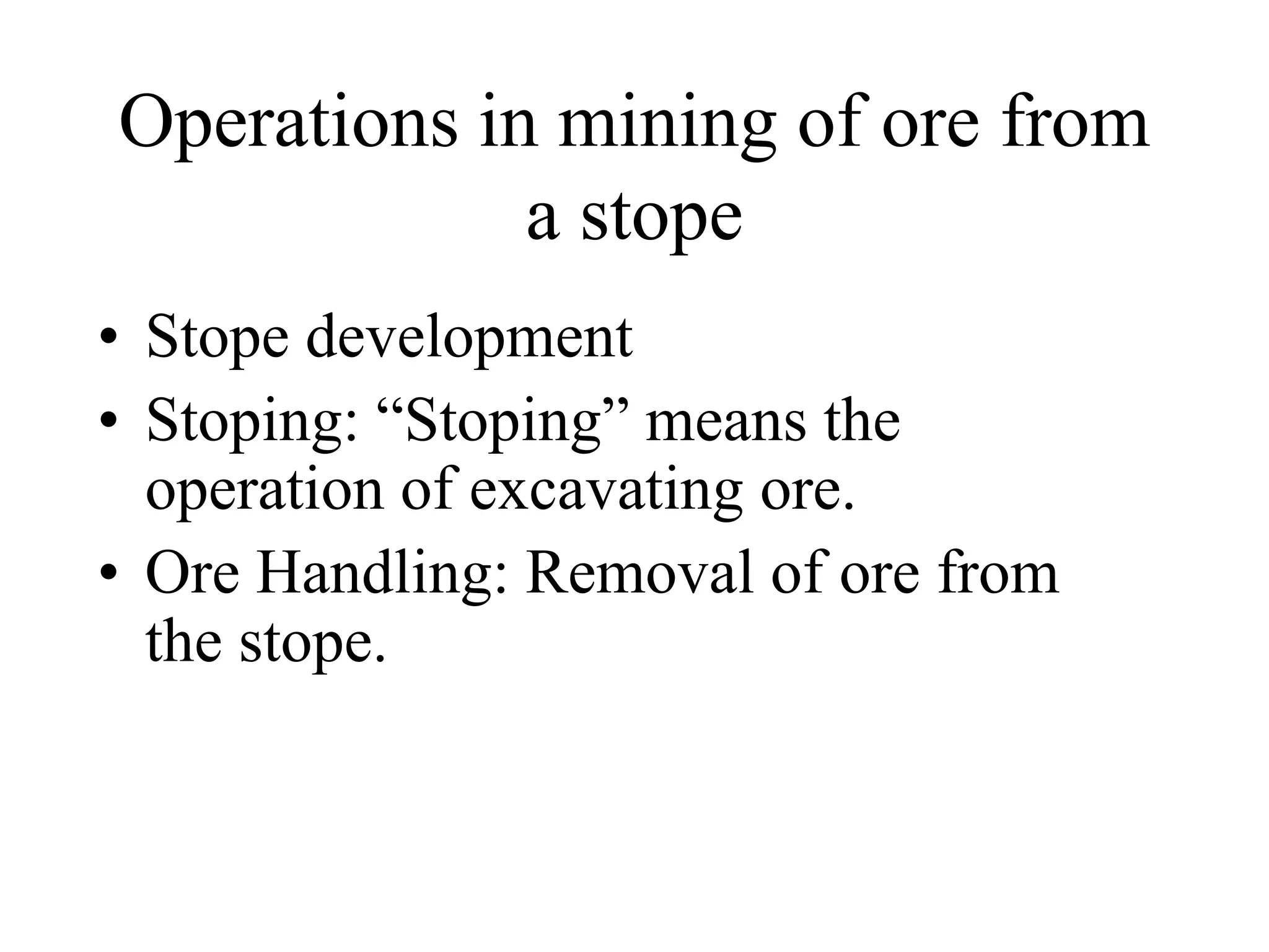 Underground metal mining methods | PPT