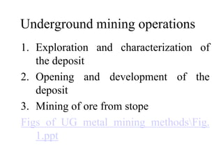 Underground metal mining methods | PPT
