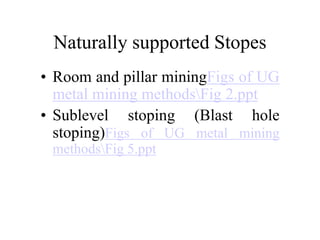 Underground metal mining methods | PPT | Geology | Science