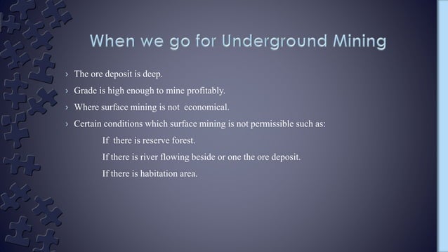 Underground mining | PPTX