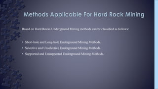 Underground mining | PPTX