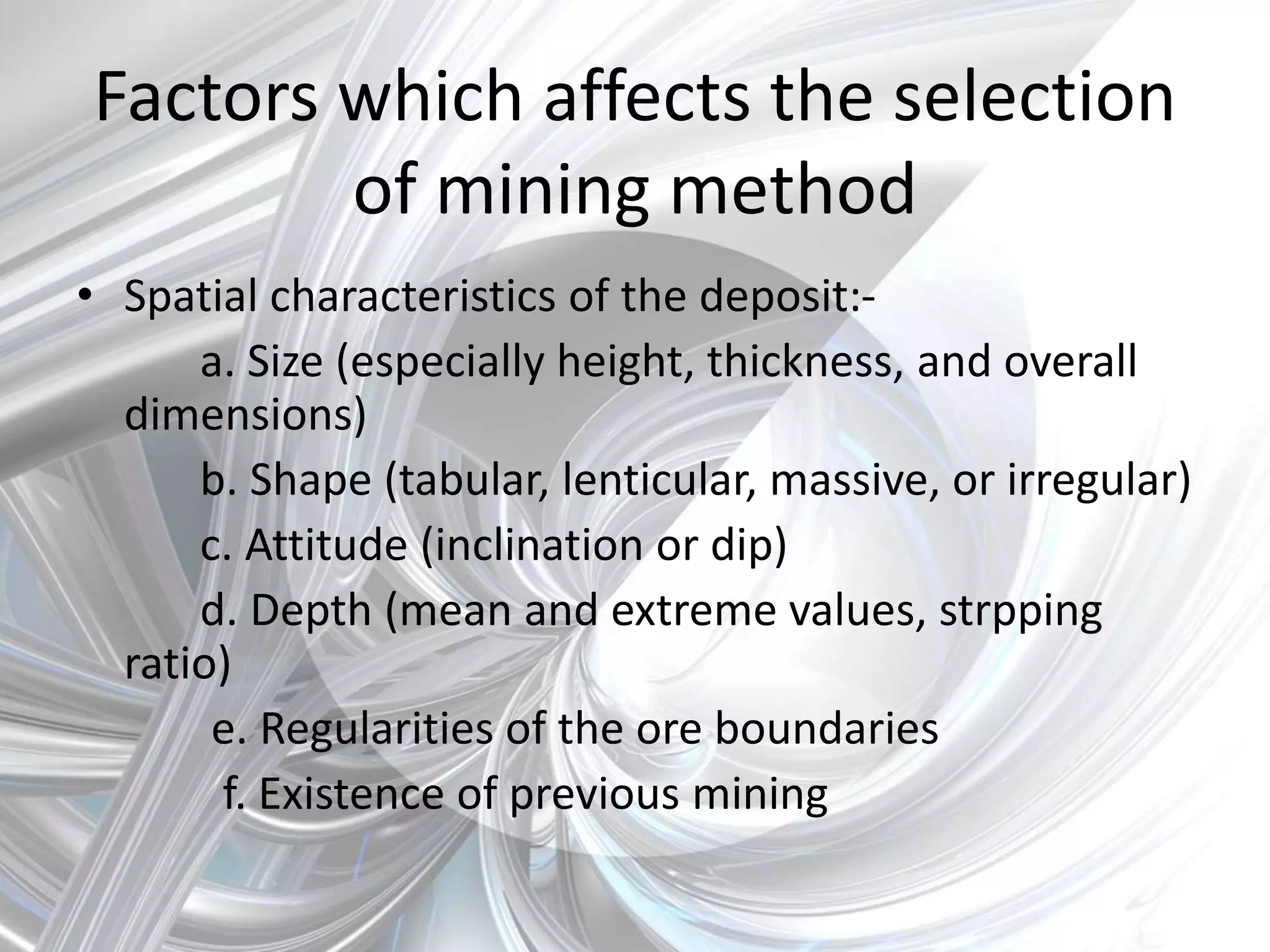 Underground mining method | PPTX