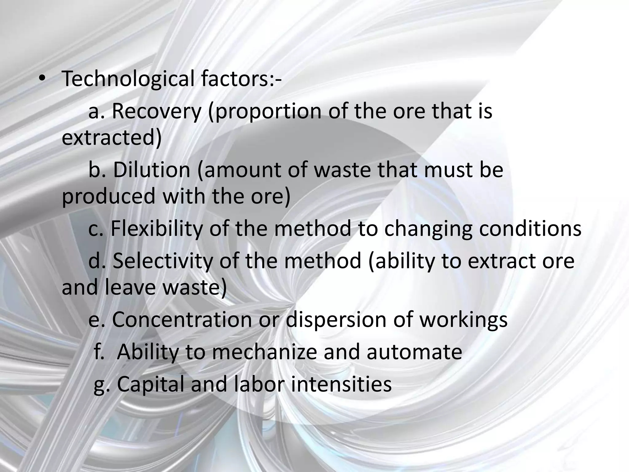 Underground mining method | PPTX