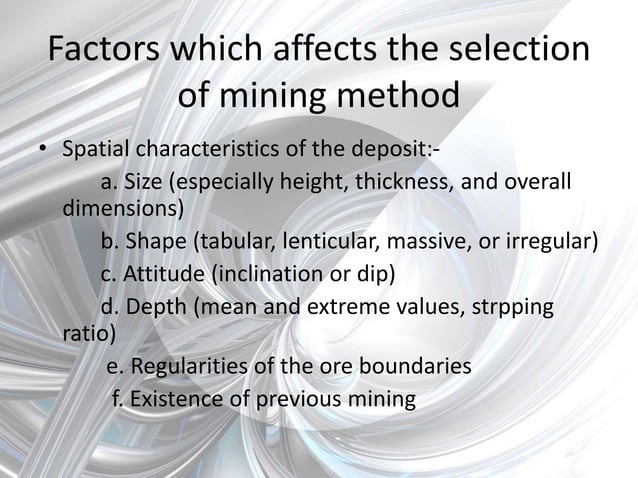 Underground mining method | PPTX | Landscaping | Home & Garden