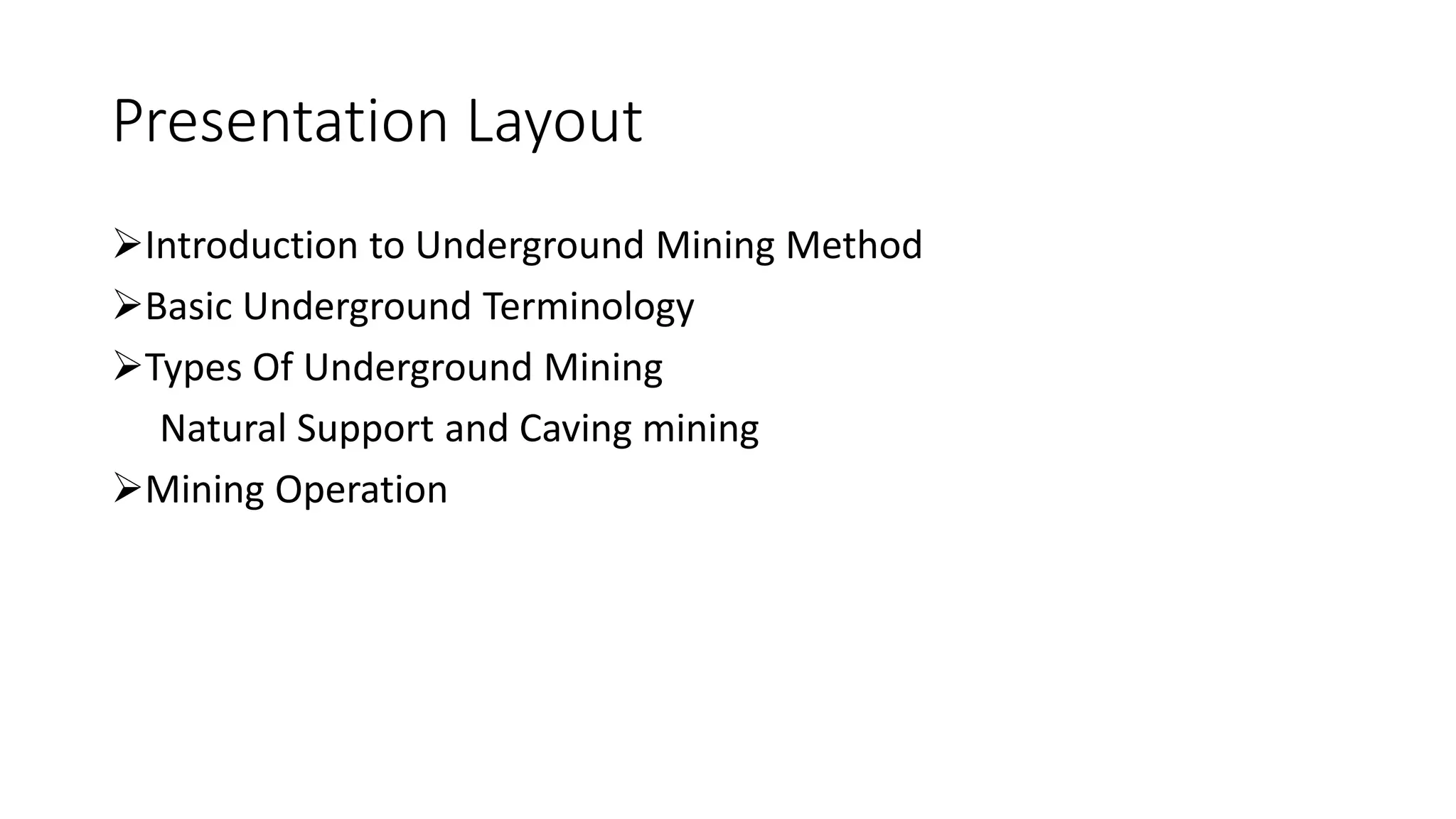 Underground mining method natural support and caving | PPTX