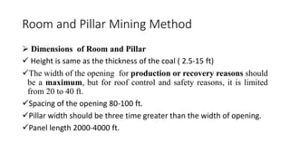 Underground mining method natural support and caving | PPTX