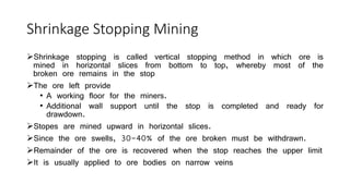 Underground mining method natural support and caving | PPTX
