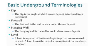 Underground mining method natural support and caving | PPTX