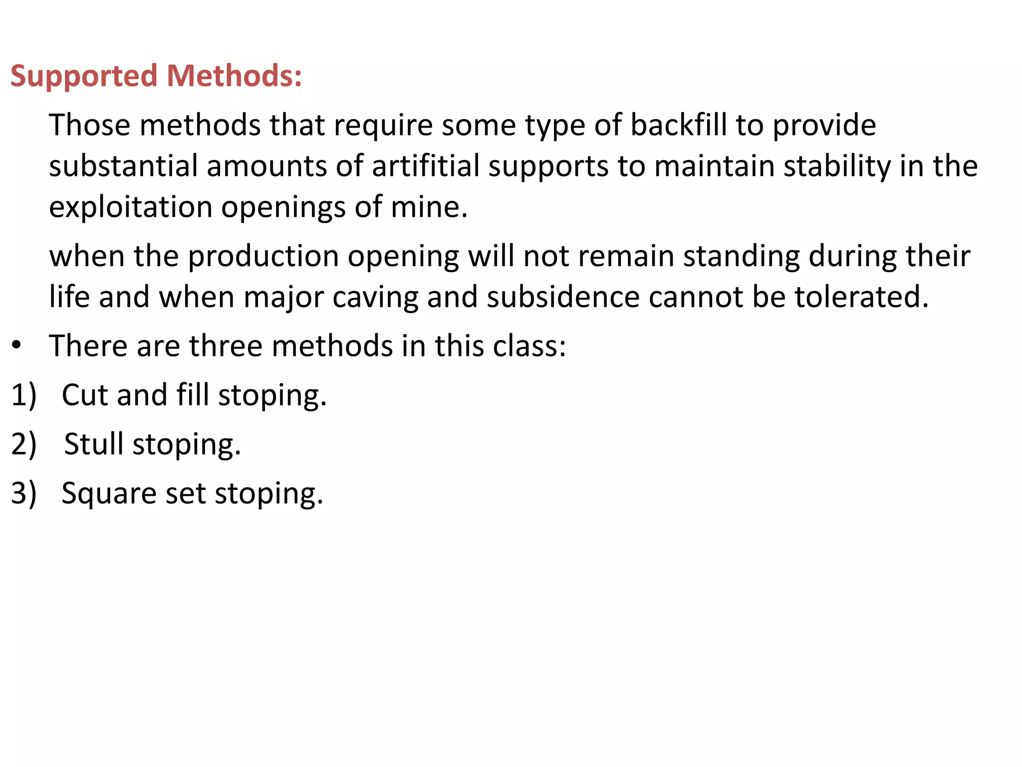 Underground mining methods | PPTX