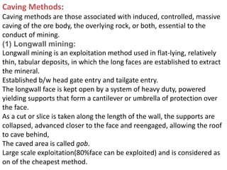 Underground mining methods | PPTX
