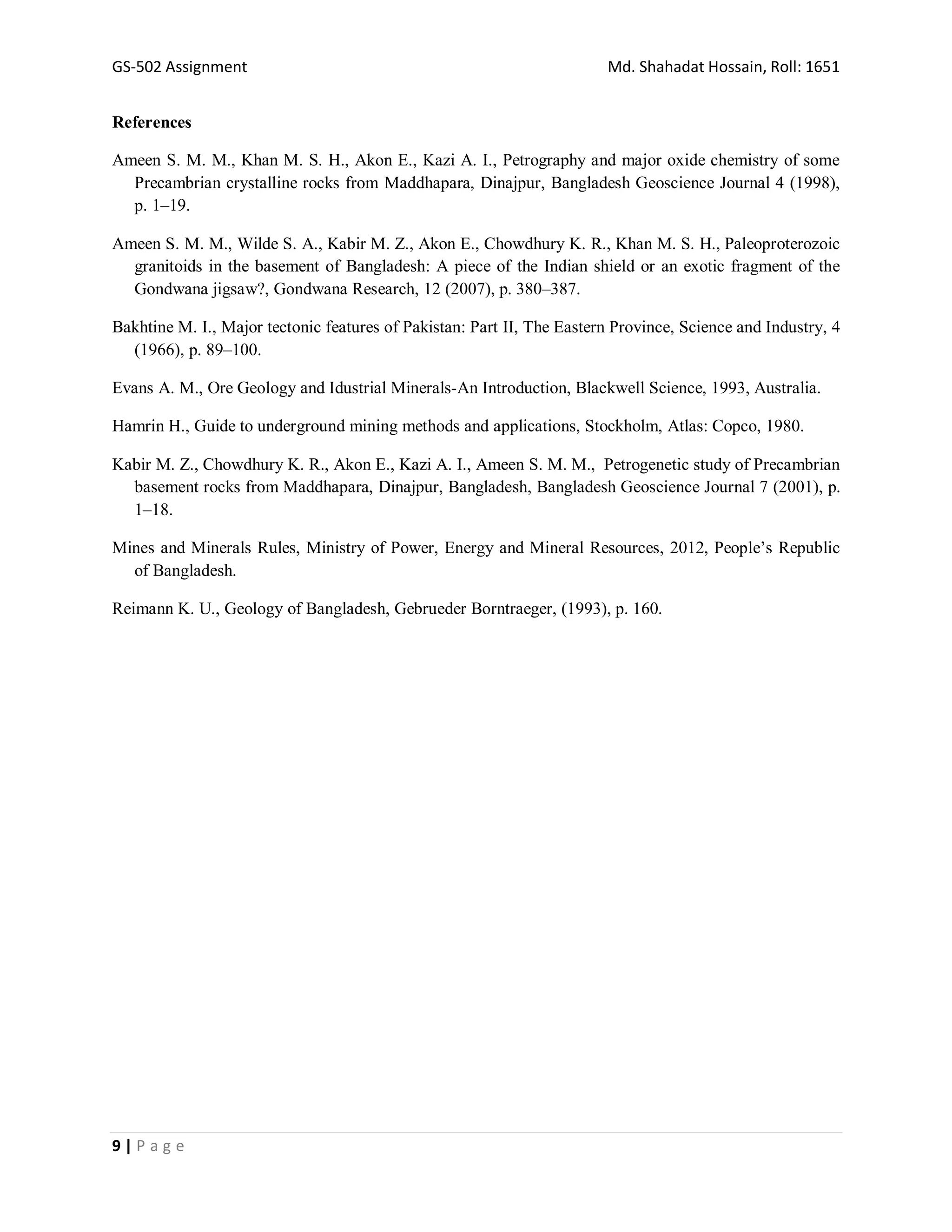 Underground mining methods + swot analysis of maddhapara granite | PDF