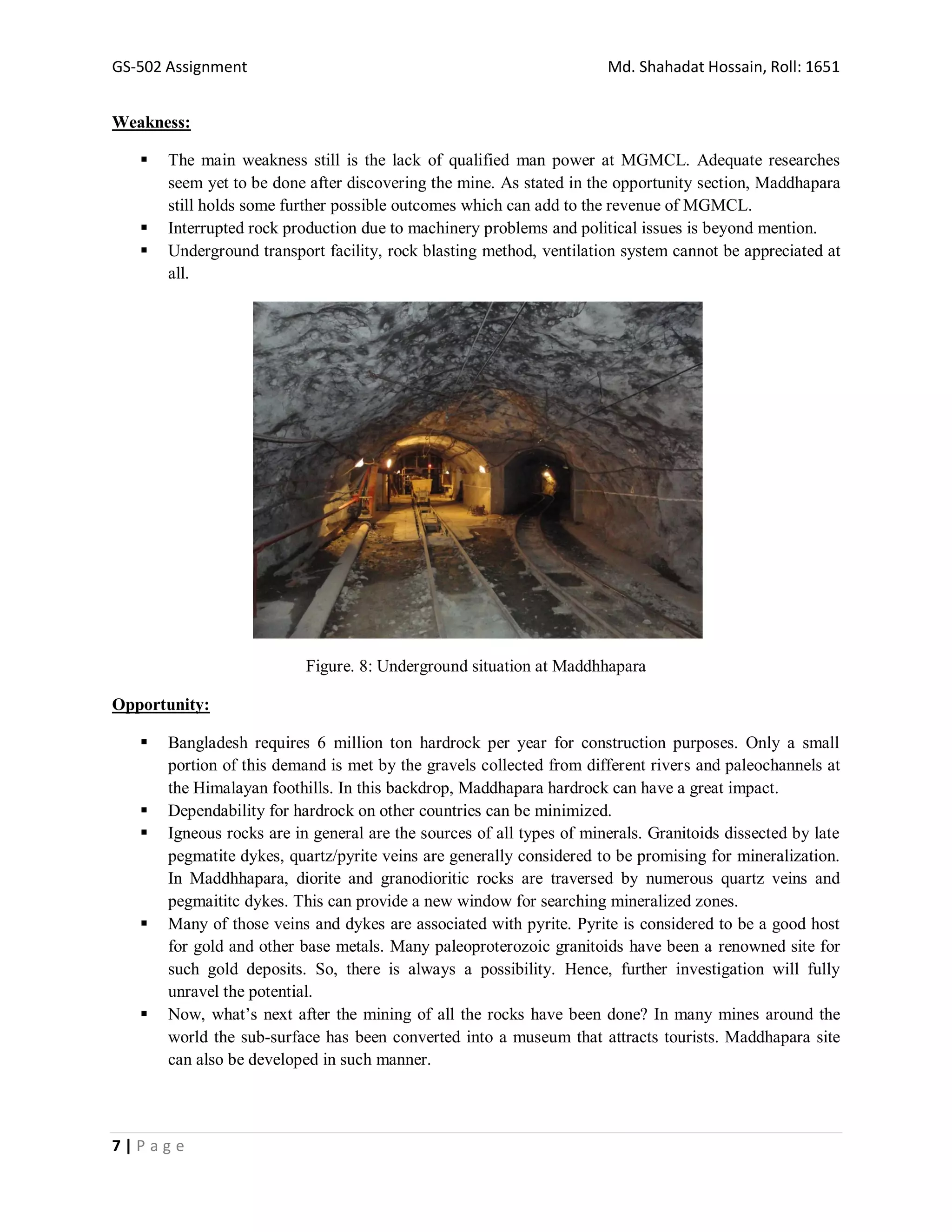 Underground mining methods + swot analysis of maddhapara granite | PDF