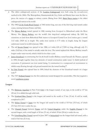 Under ground railway | DOCX