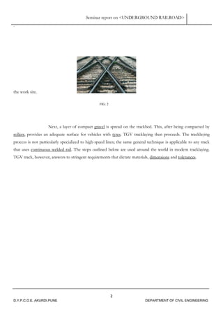 Under ground railway | DOCX