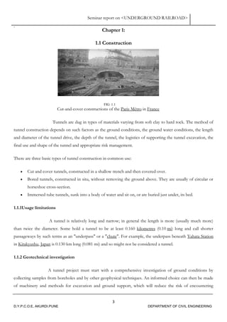 Under ground railway | DOCX