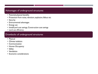 Introduction to Underground Structures _ Building Structures | PDF