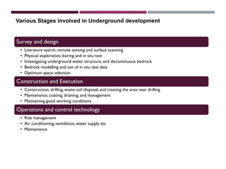 Introduction to Underground Structures _ Building Structures | PDF