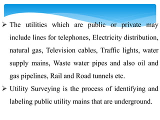 Underground utility survey | PPTX