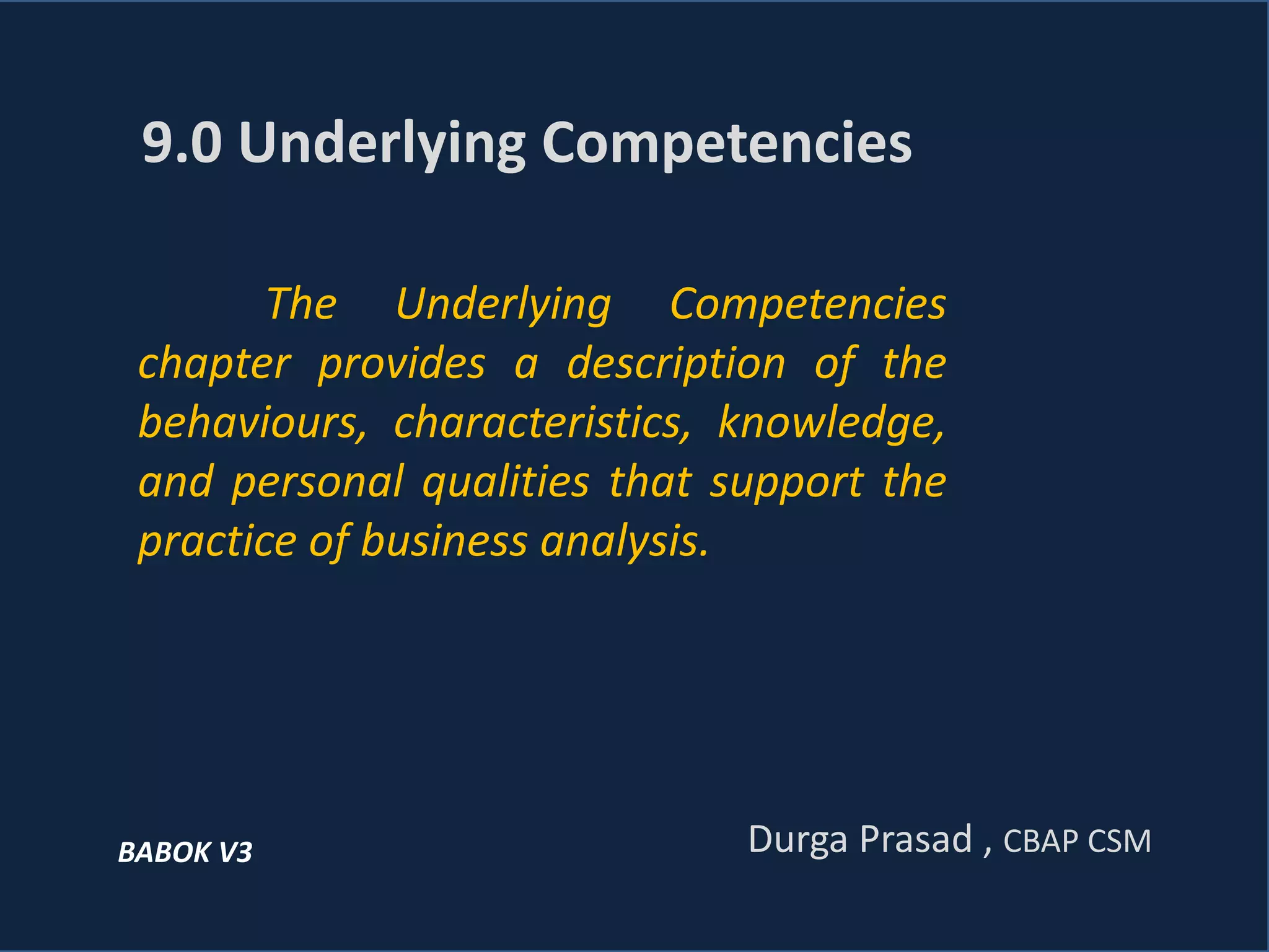 Underlying Competencies_BABOK V3 | PPTX