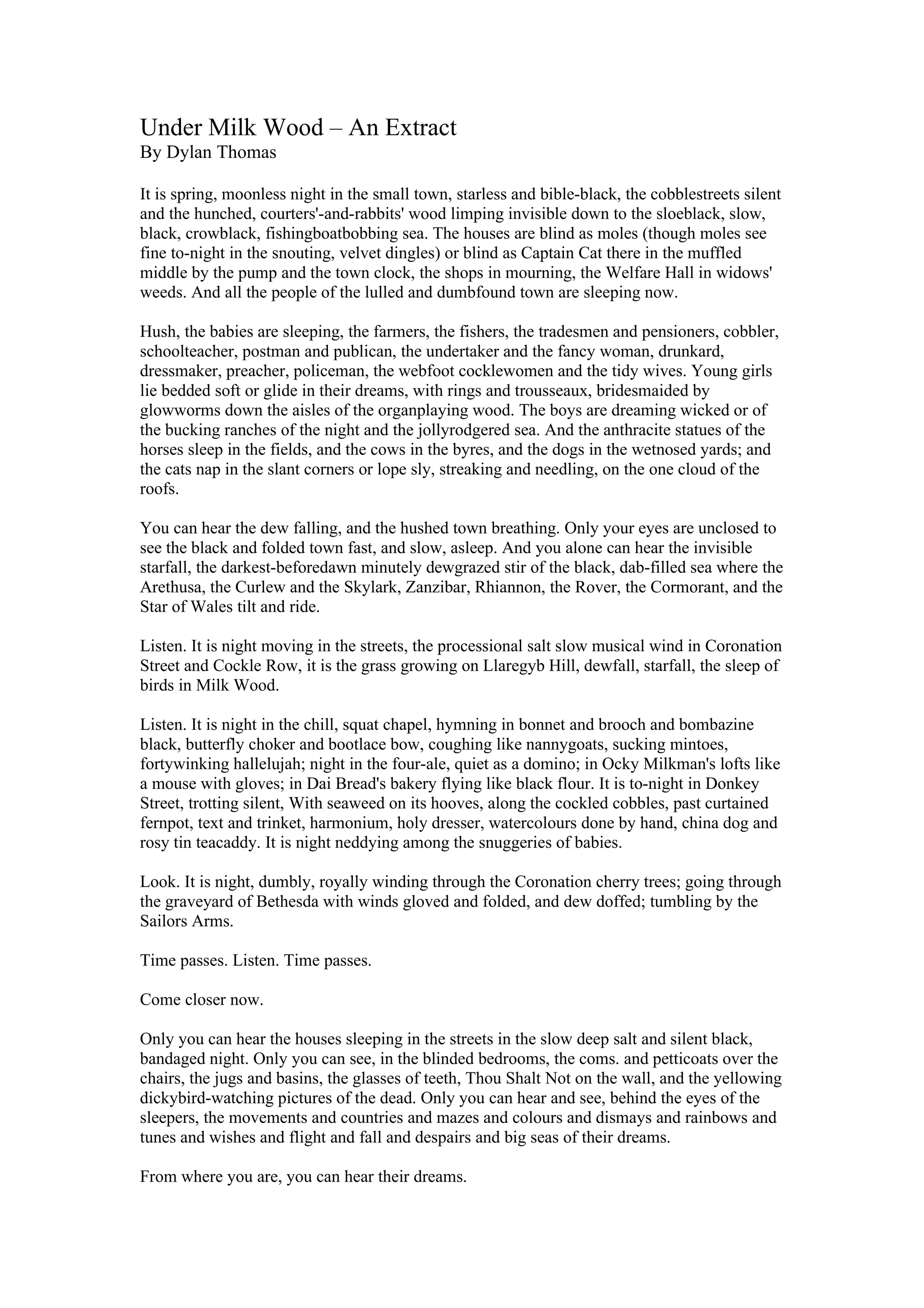 Under Milk Wood | DOC