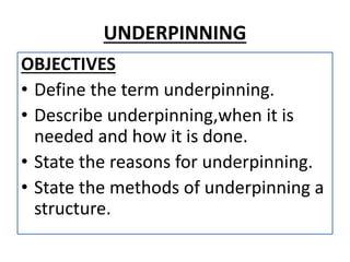 Underpinning presentation chakamba | PPTX