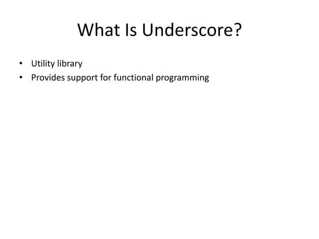 Introduction to Underscore.js