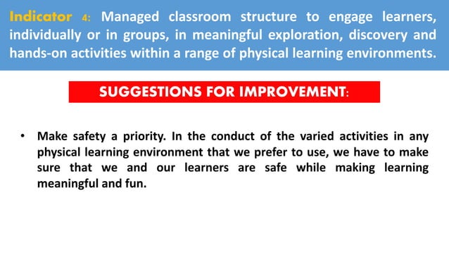 Underscoring Classroom Observation Tool Indicators | PPT